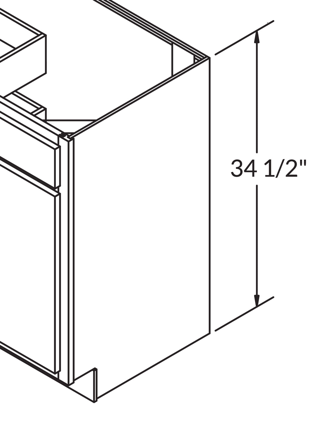 BERTCH VSBD54T-ED-BW EDGEWOOD 54" Vanity Base with 6 Drawer and 2 Door ...
